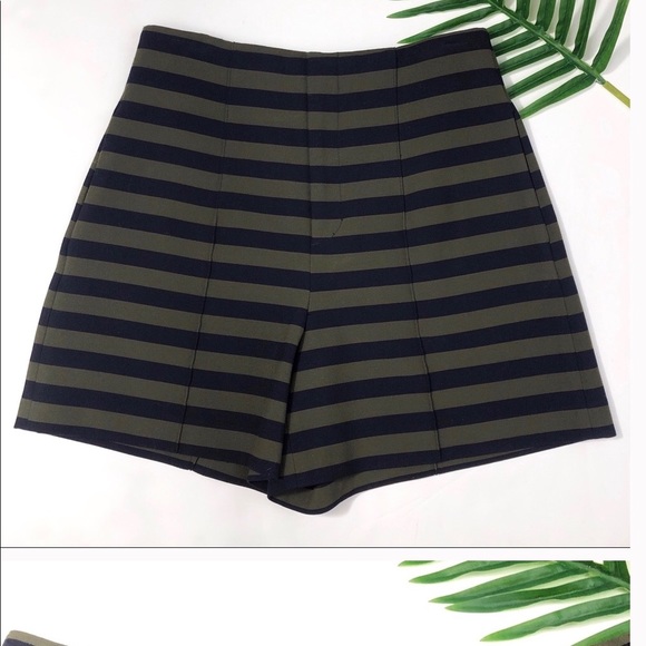 Zara | Shorts | Zara Striped High Waisted Shorts L | Poshmark